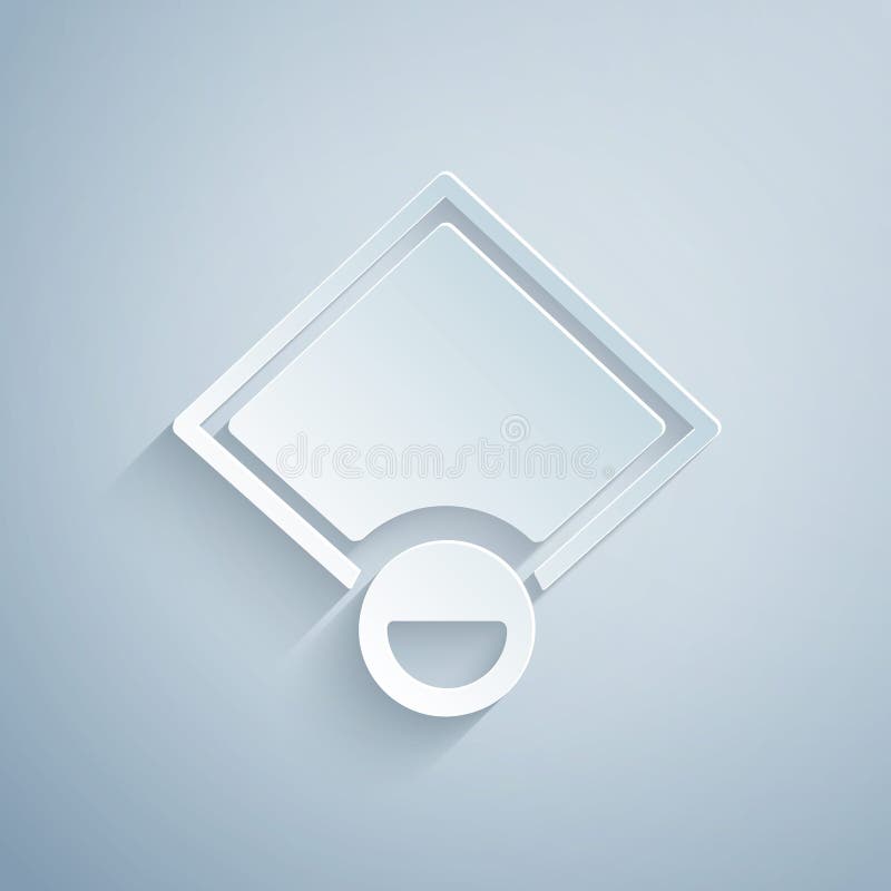 Paper Cut Baseball Field Icon Isolated on Grey Background. Baseball Map ...
