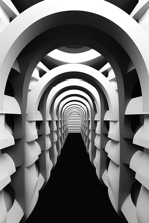 A Paper Cut Black White Background with an Abstract Arches Design ...