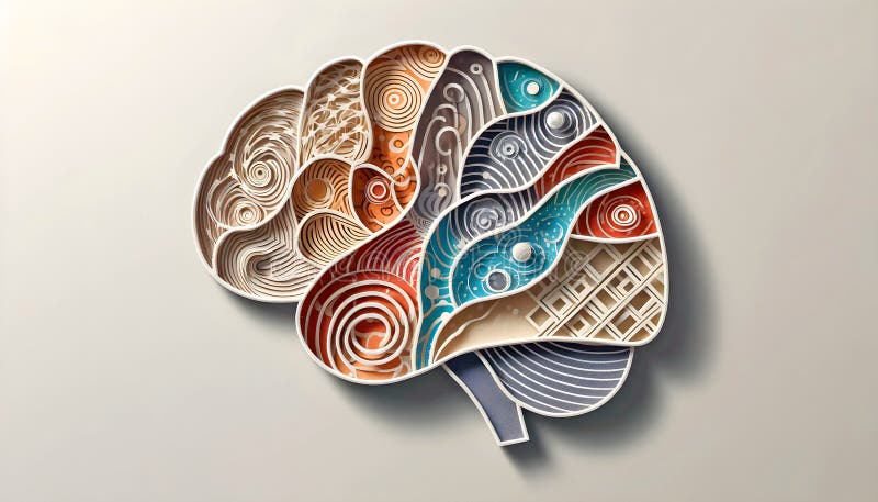 Paper-Cut Brain with Structured Patterns and Loops Representing Focus ...