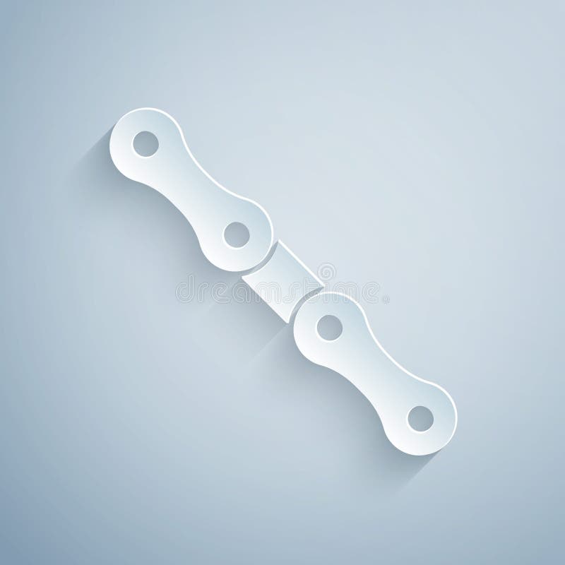 Paper Cut Car Chain Icon Isolated on Grey Background. Paper Art Style ...