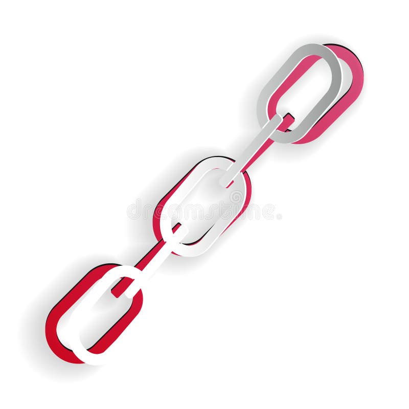 Paper Cut Chain Link Icon Isolated on White Background. Link Single ...