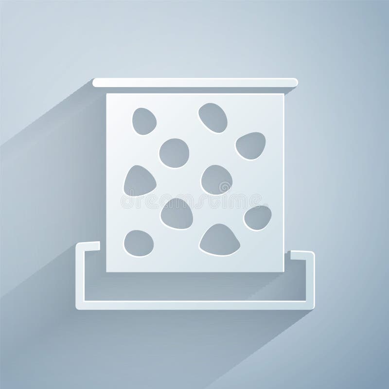 Paper Cut Climbing Wall Icon Isolated on Grey Background. Paper Art ...