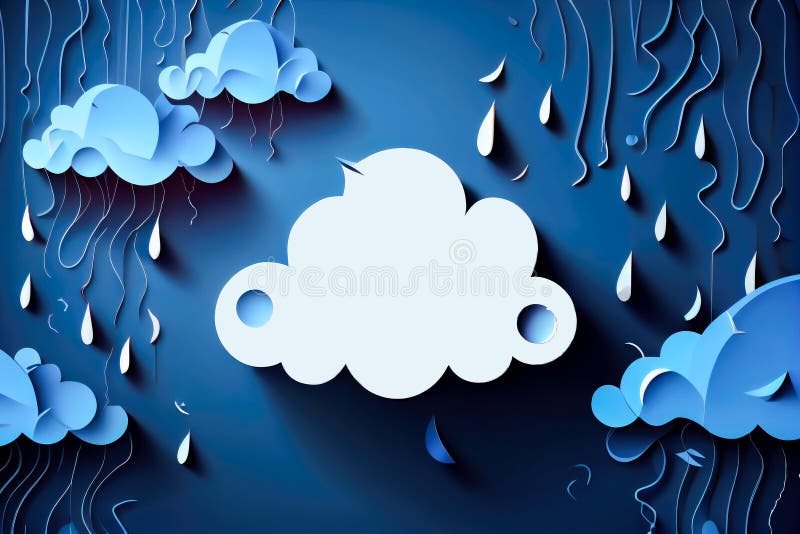 Paper Cut Cloud Banner with Space for Text. Generative AI Stock ...