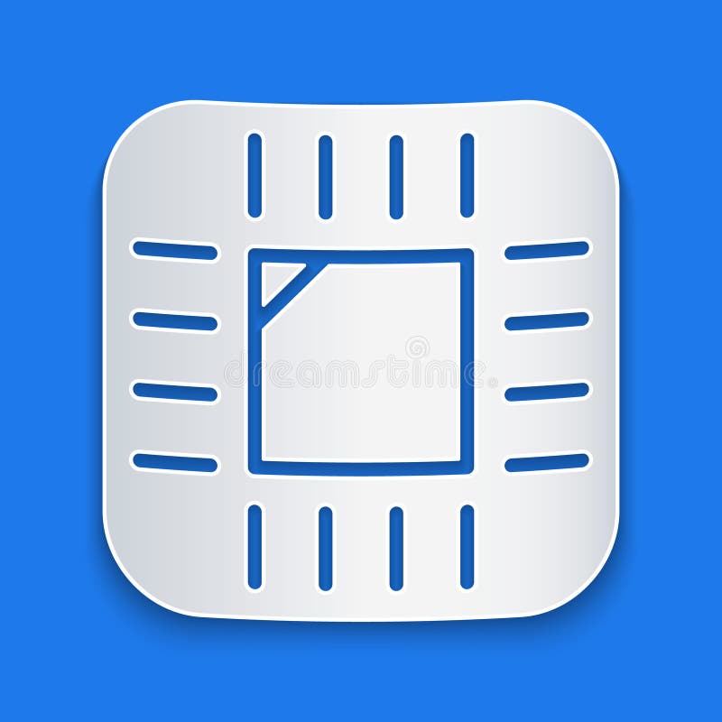 Paper Cut Computer Processor with Microcircuits CPU Icon Isolated on ...