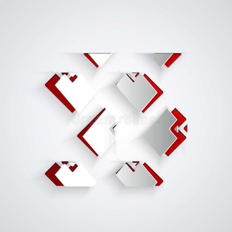 Paper Cut Data Stream Icon Isolated on Grey Background. Paper Art Style ...