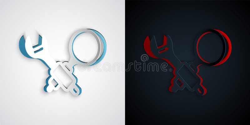 Paper Cut Debugging Icon Isolated on Grey and Black Background. Debugging Tool Stock Vector ...