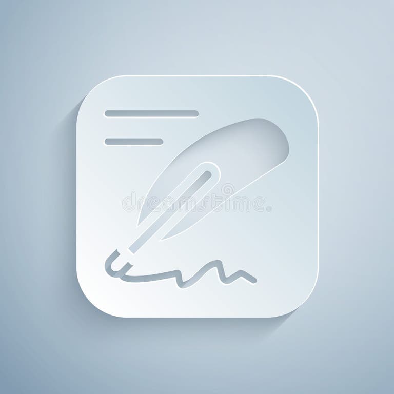 Paper Cut Declaration of Independence Icon Isolated on Grey Background ...