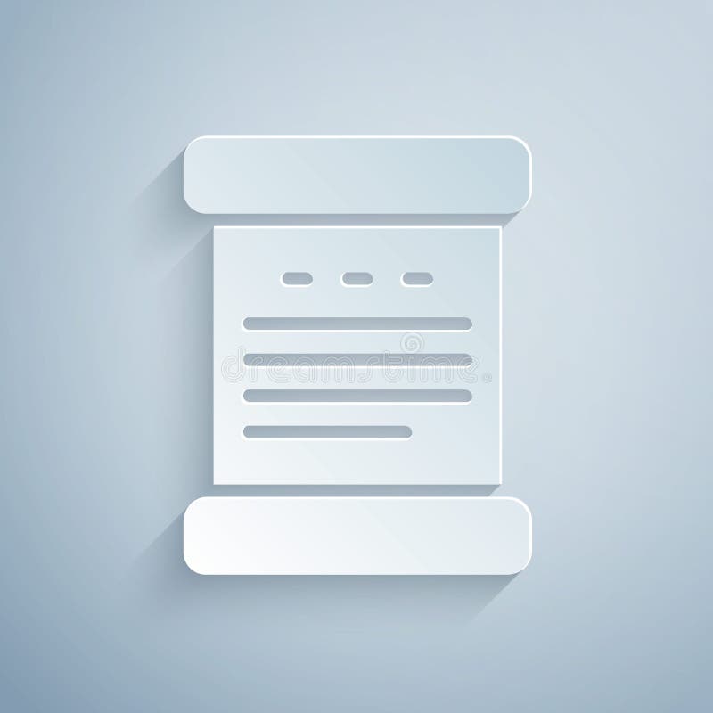 Paper Cut Declaration of Independence Icon Isolated on Grey Background ...