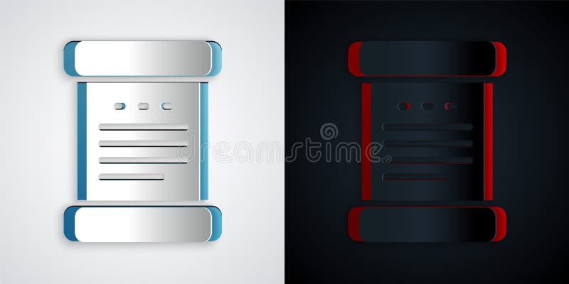 Paper Cut Declaration of Independence Icon Isolated on Grey and Black ...