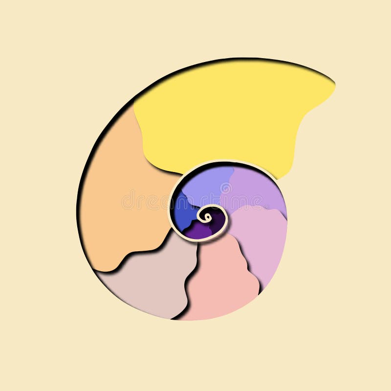 Paper Cut Deep Style Cutaway Shell Paper Art Stock Vector ...