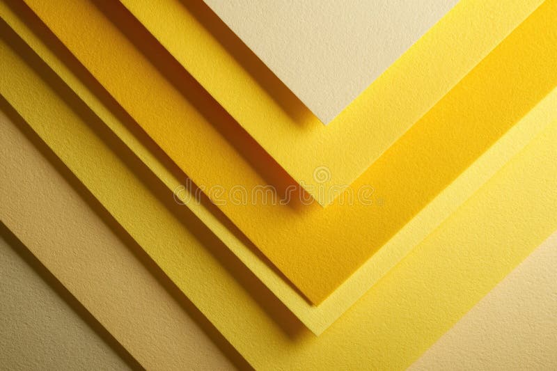 Layered Yellow Paper Cut Design with Depth and Shadow Play Stock Photo ...