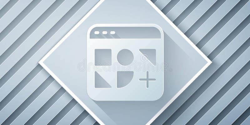 Paper Cut Different Files Icon Isolated on Grey Background. Paper Art ...