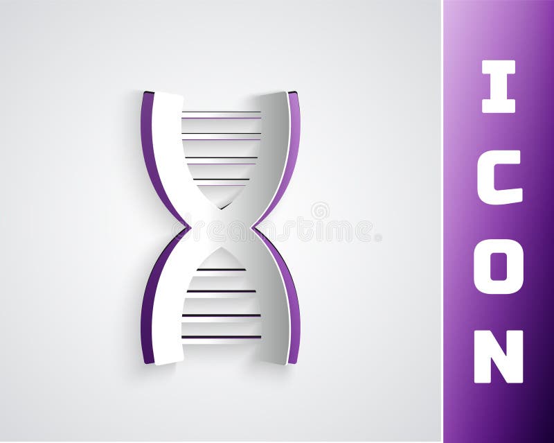 Paper Cut DNA Symbol Icon Isolated on Grey Background. Paper Art Style ...