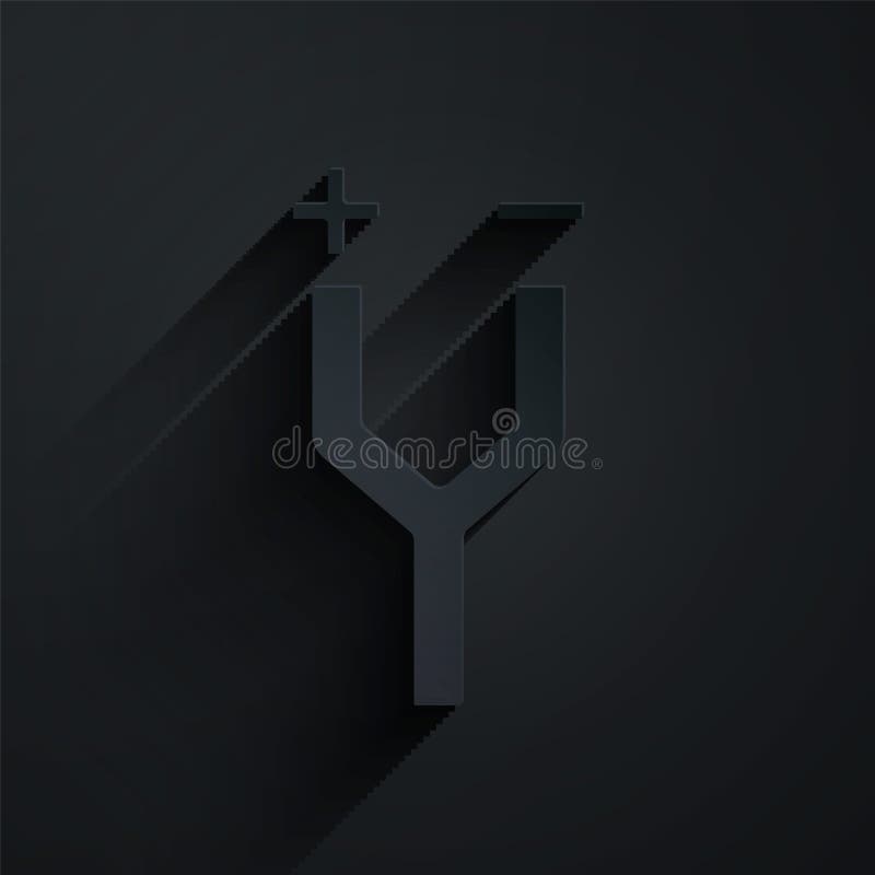 Paper Cut Electric Cable Icon Isolated on Black Background. Paper Art ...