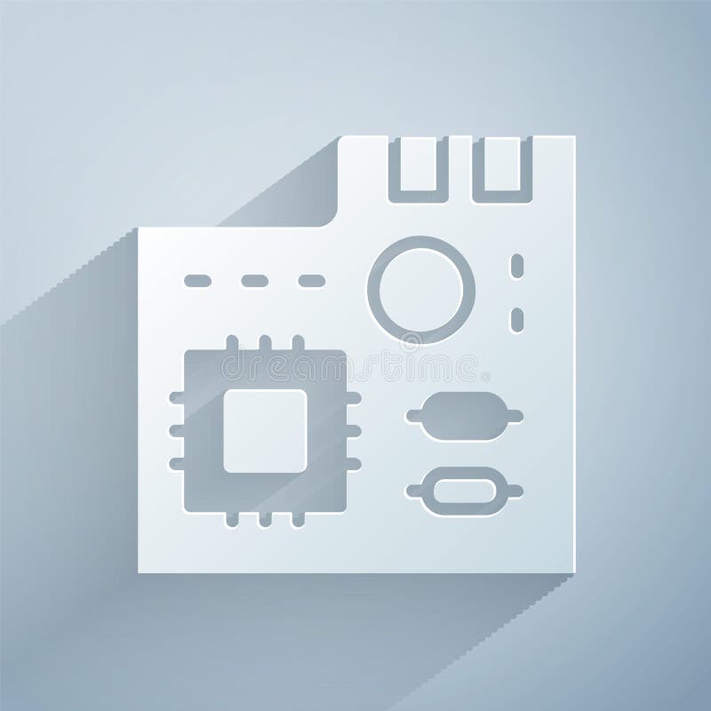 Paper Cut Electronic Computer Components Motherboard Digital Chip ...