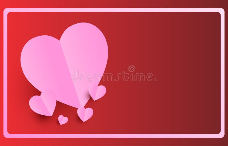 Paper Cut Elements in Shape of Heart on Rectangular Frame Has Free ...