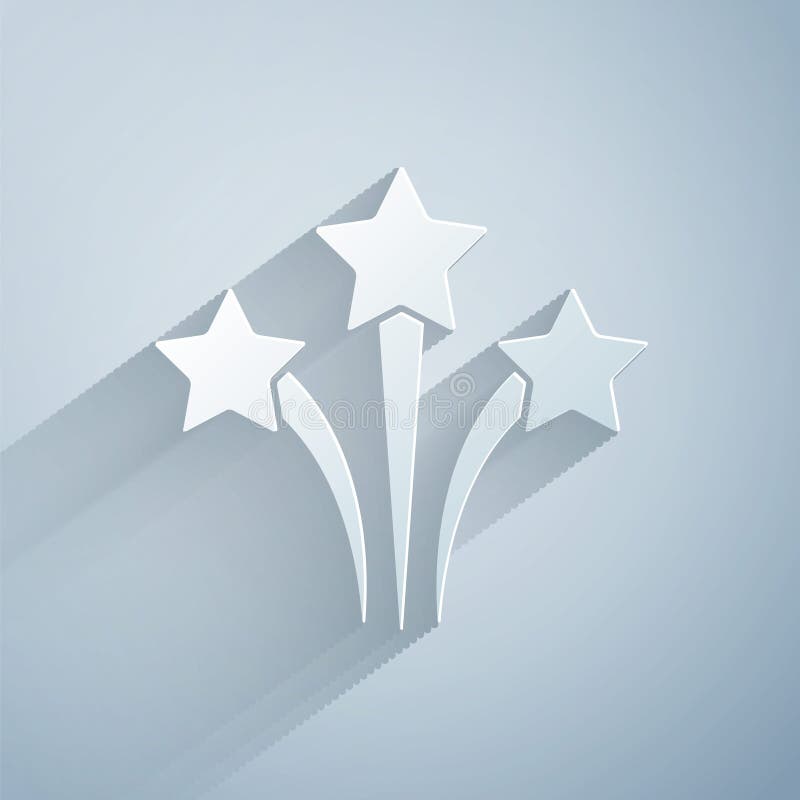 Paper Cut Firework Icon Isolated on Grey Background. Concept of Fun ...