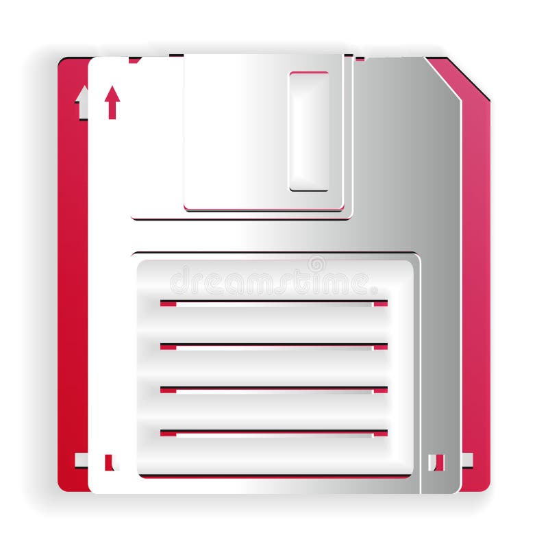 Paper Cut Floppy Disk for Computer Data Storage Icon Isolated on White ...