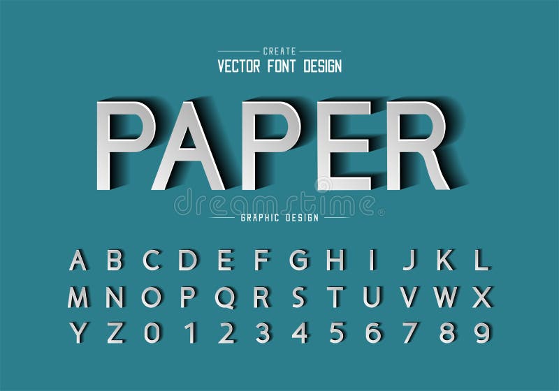 Paper Cut Font and Alphabet Vector, Design Typeface and Number, Graphic ...