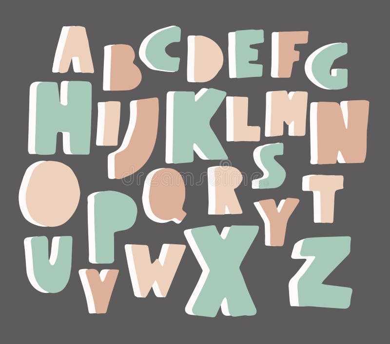 Paper cut font stock vector. Illustration of pastel, drawn - 98648313