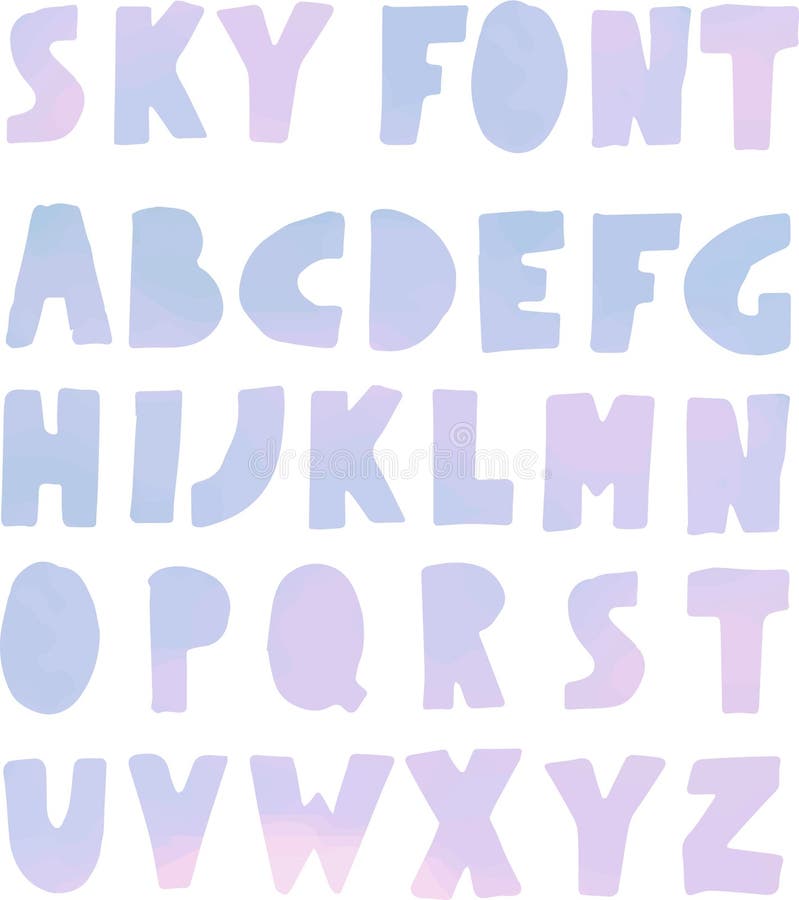 Paper Cut Font with Sky Texture Stock Vector - Illustration of effect ...