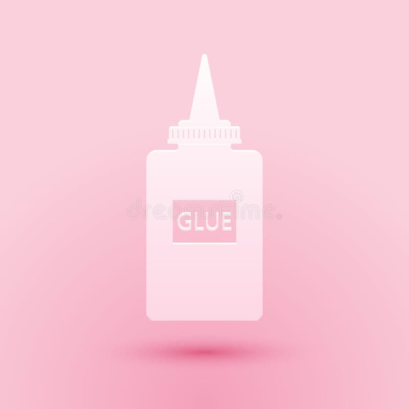 Paper Cut Glue Icon Isolated on Pink Background. Paper Art Style Stock ...