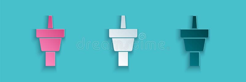 Paper Cut Golf Tee Icon Isolated on Blue Background. Paper Art Style ...