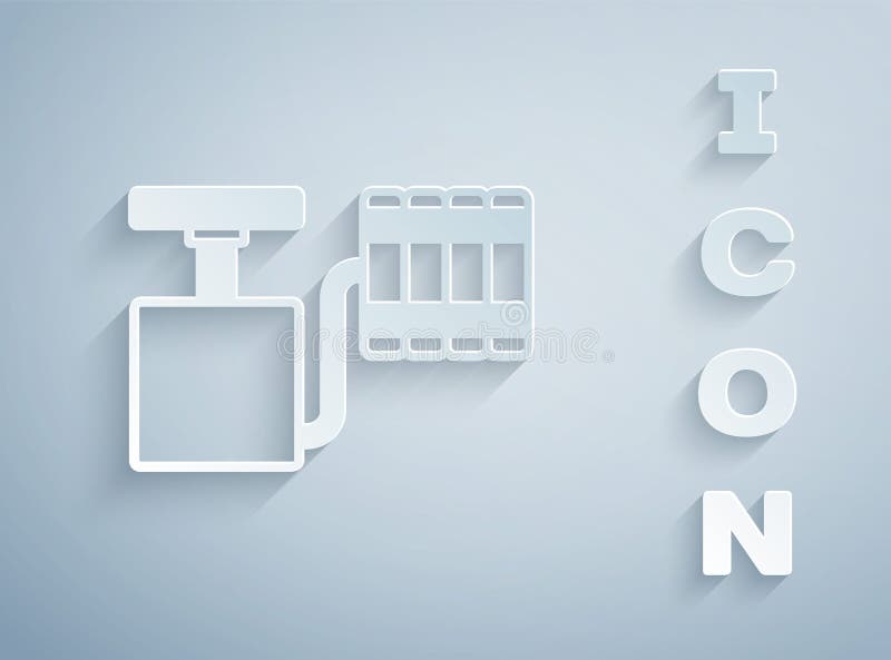 Paper Cut Handle Detonator for Dynamite Icon Isolated on Grey ...