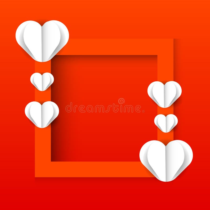 Paper Cut Heart and Square Frame Vector Eps 10 Stock Vector ...