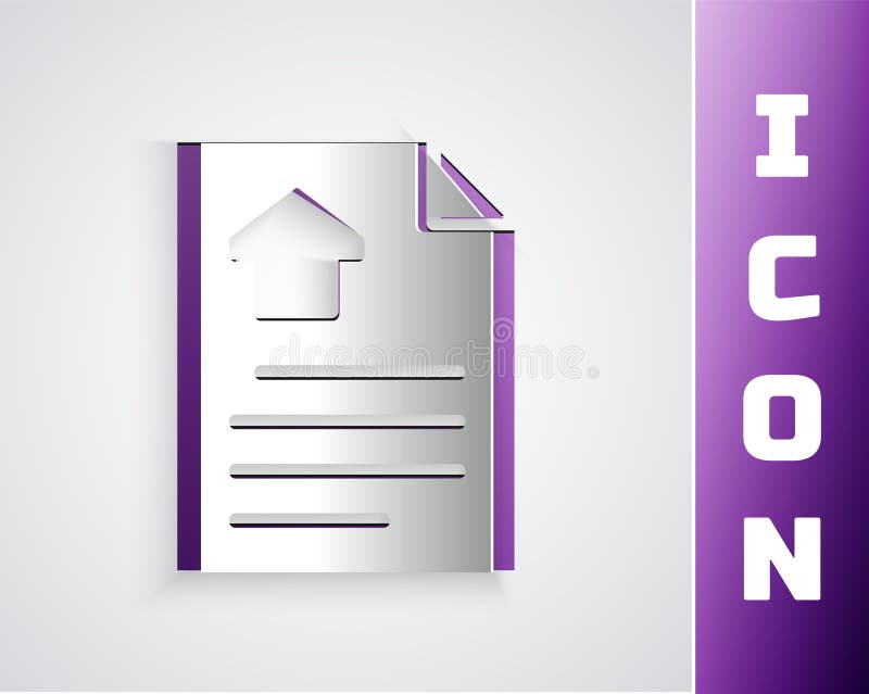 Paper Cut House Contract Icon Isolated on Grey Background. Contract ...