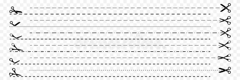 Paper Cut Icon with Dotted Line. Vector Scissors with Cut Lines Stock ...