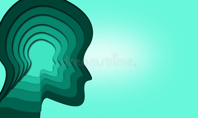 Paper Cut Layered Human Head Stock Illustration - Illustration of head ...