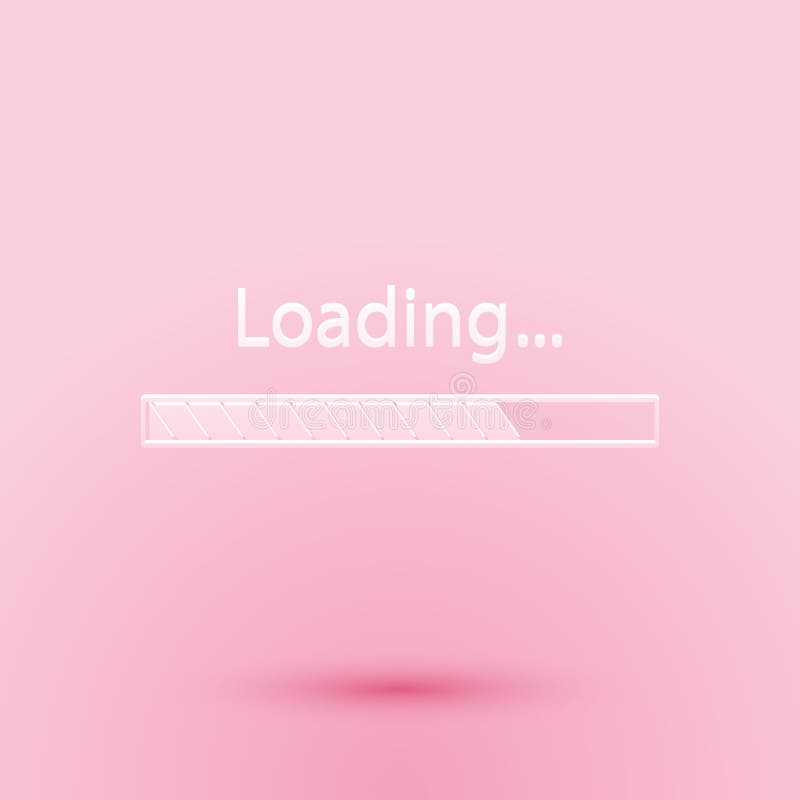 Paper Cut Loading Icon Isolated on Blue Background. Progress Bar Icon ...