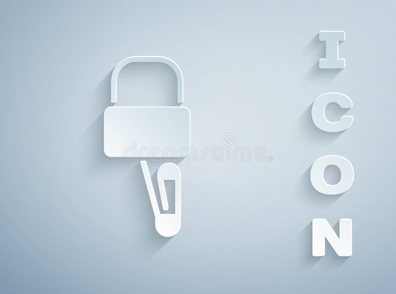 Paper Cut Lockpicks or Lock Picks for Lock Picking Icon Isolated on ...