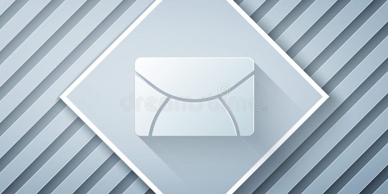Paper Cut Mail and E-mail Icon Isolated on Grey Background. Envelope ...