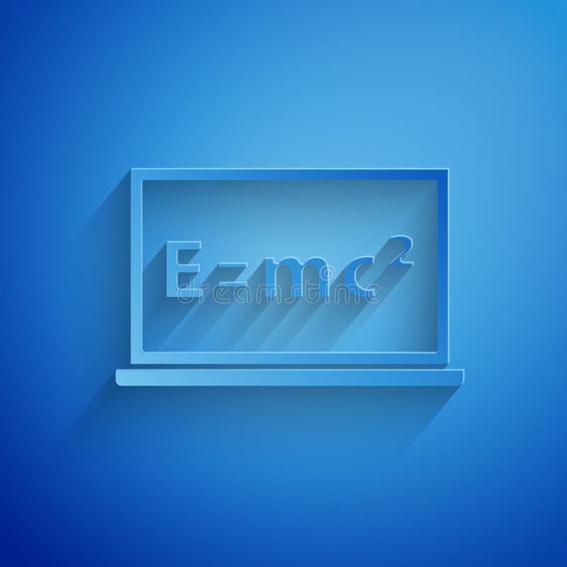 Paper Cut Math System of Equation Solution on Chalkboard Icon Isolated ...