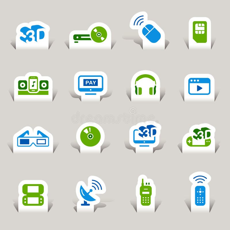 Video and audio buttons stock vector. Illustration of film - 7535677