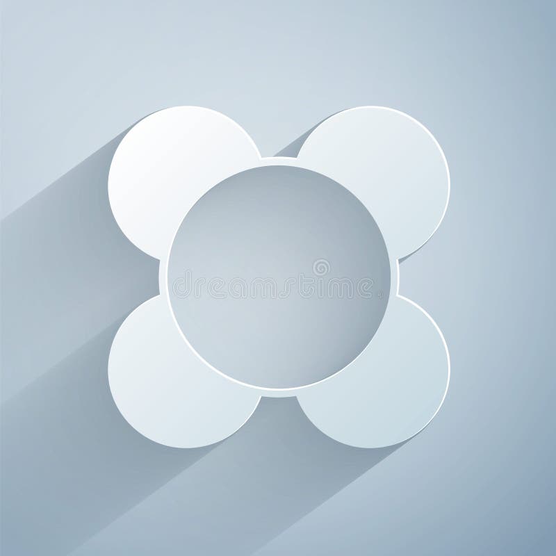 Paper Cut Molecule Icon Isolated on Grey Background. Structure of ...