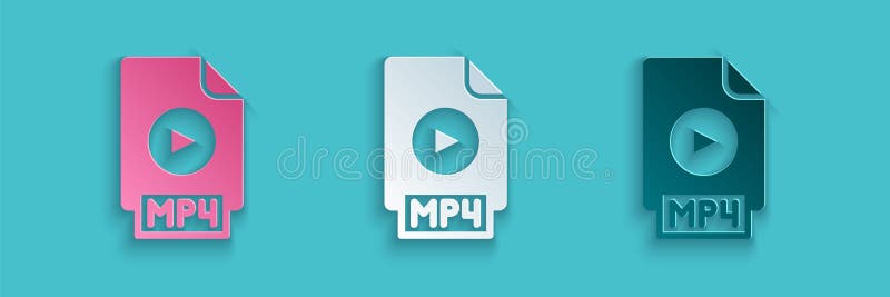 Paper Cut MP4 File Document. Download Mp4 Button Icon Isolated on Blue ... Paper Cut MP4 File Document. Download Mp4 Button Icon Isolated on Blue ...