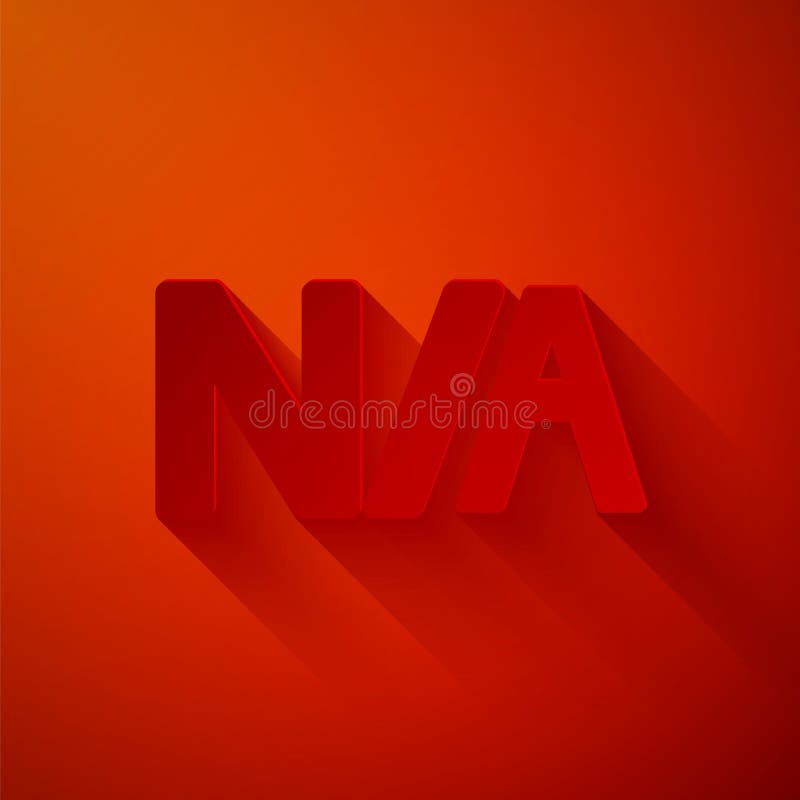 Paper Cut Not Applicable Icon Isolated on Red Background. Paper Art ...