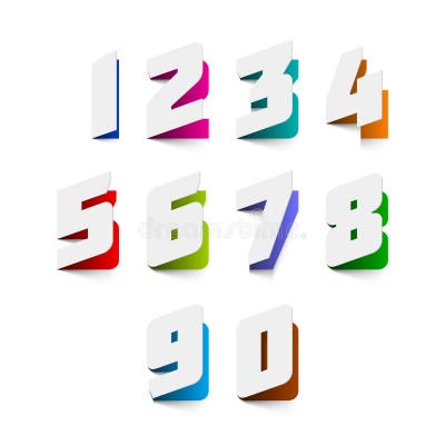 Paper cut numbers stock vector. Illustration of collection - 39866383