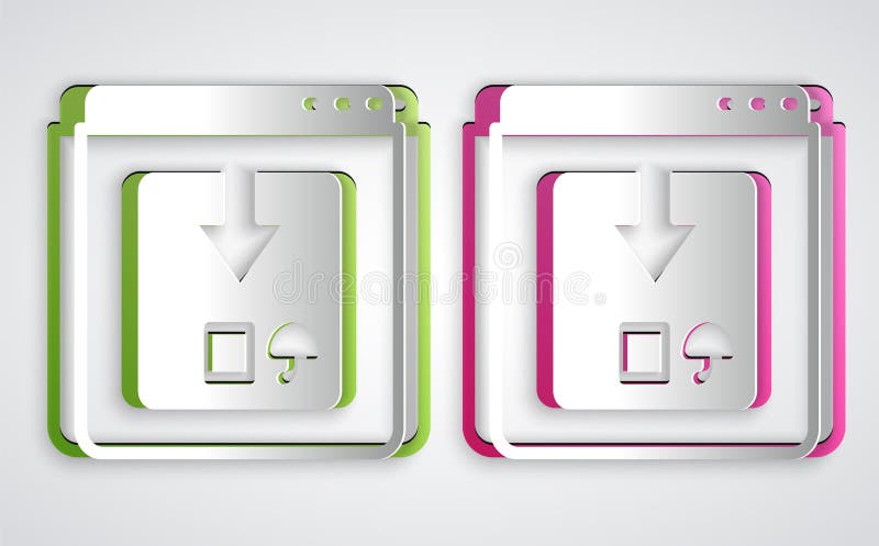 Paper Cut Online App Delivery Tracking Icon Isolated on Grey Background ...