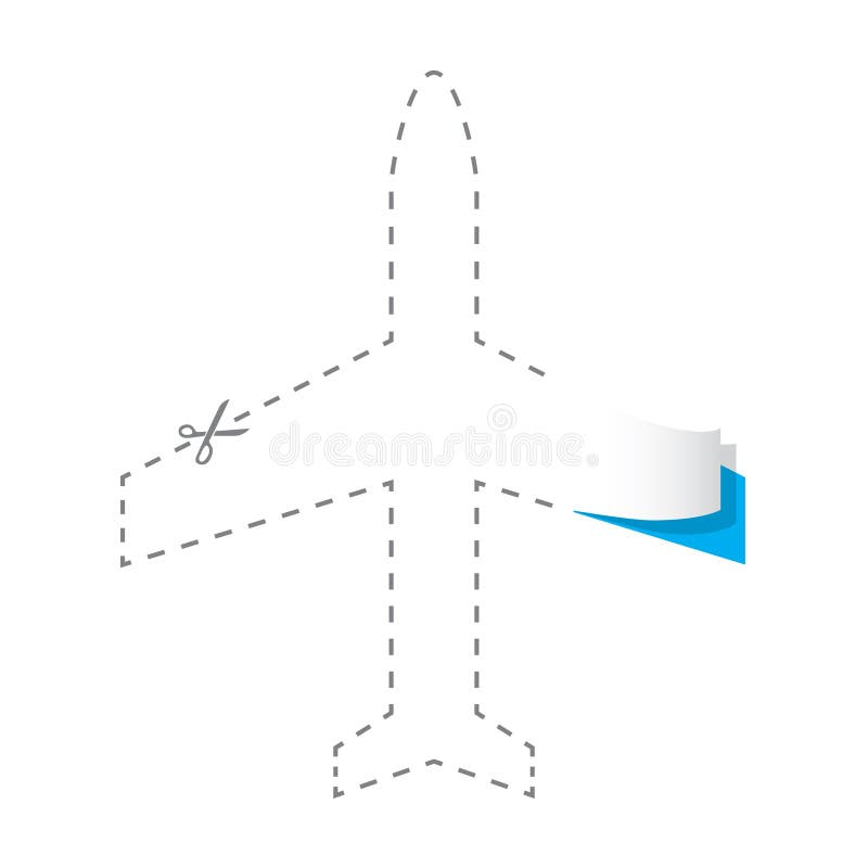 Paper Cut Out of Aeroplane. Vector Illustration Decorative Design Stock ...