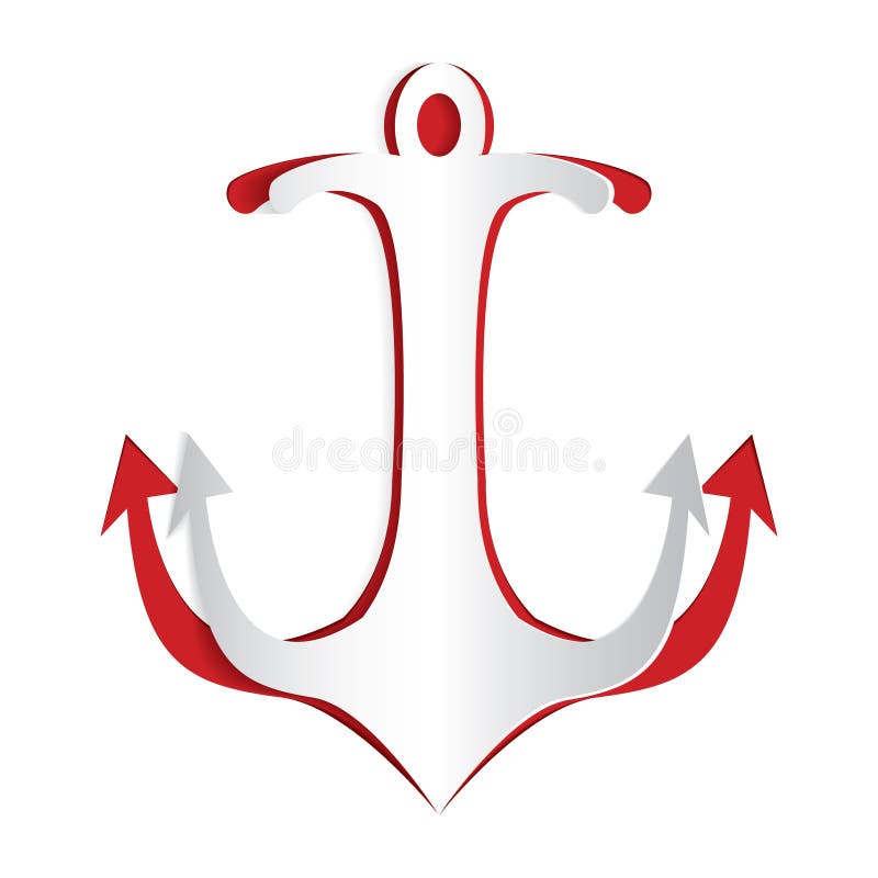 Paper Cut Out an Anchor. Vector Illustration Decorative Design Stock ...