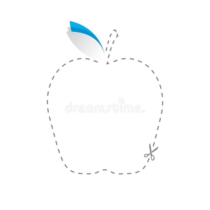 Paper Cut Out of Apple. Vector Illustration Decorative Background ...