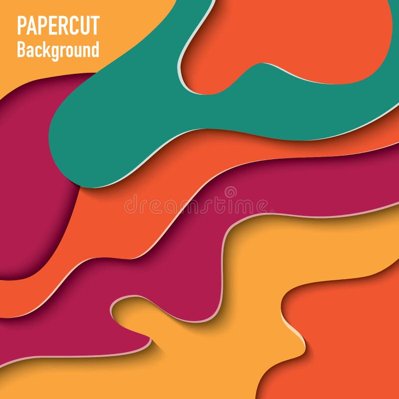 Paper Cut Out Background with 3d Effect, Carving Art Stock Vector ...