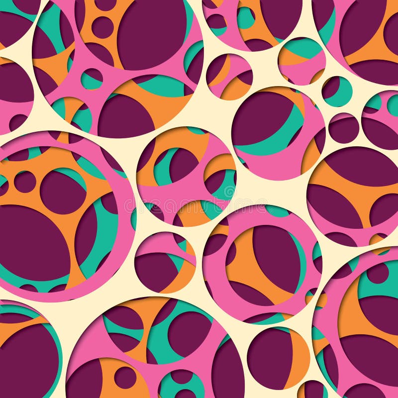 Paper Cut Out Background with 3d Effect, Circles in Vibrant Colors ...