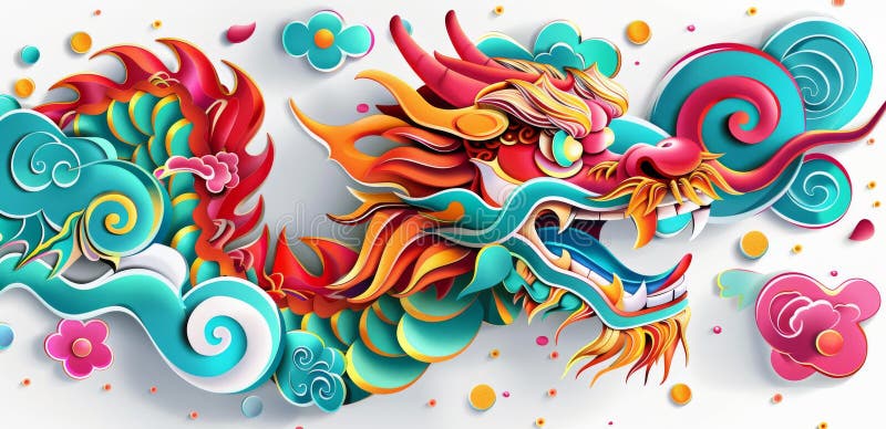 Paper Cut Out Chinese Dragon Design for the Chinese Dragon Year ...