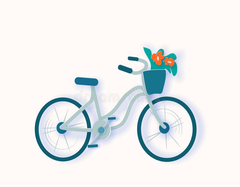 Paper Cut-out 3D Bicycle. Graphic Element. Vector Illustration Stock ...
