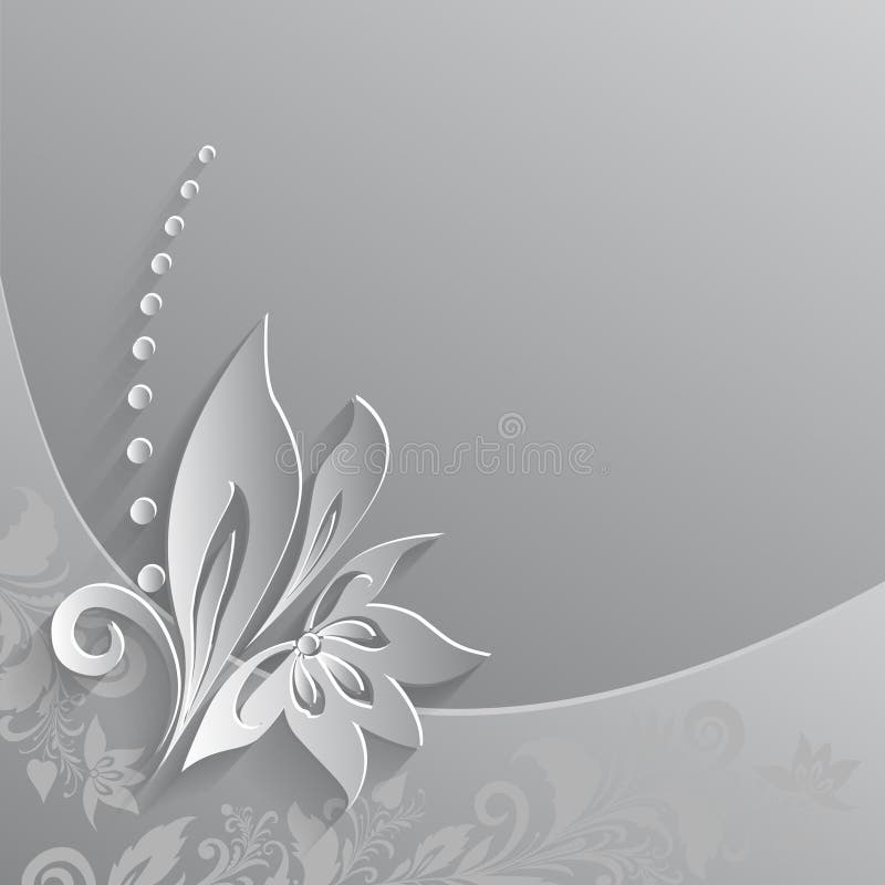 Paper Cut Out Floral Element Stock Illustration - Illustration of white ...